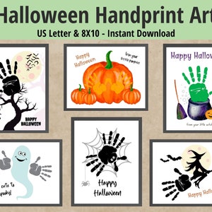 Halloween Handprint Art Fall Handprint Craft Halloween - Etsy