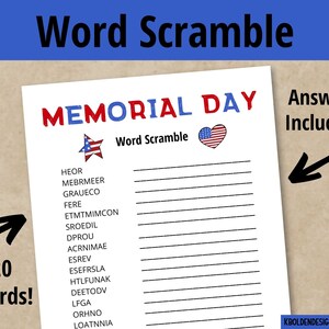 Memorial Day Printable Activity Bundle, Digital Download, Word Search ...