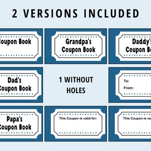 Father's Day Coupon Book DIY Gift for Dad, Personalized Father's Day ...