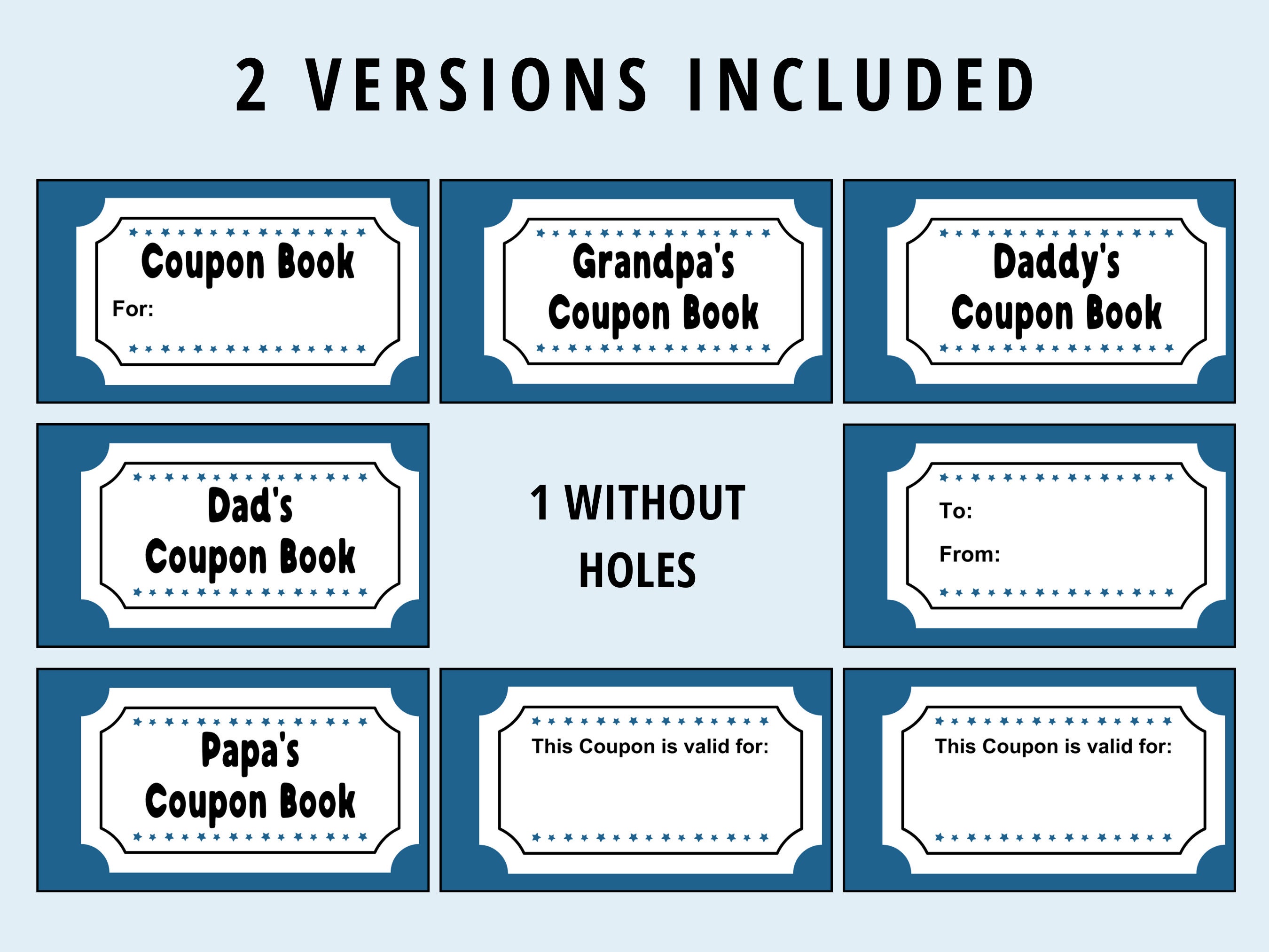 Father's Day Coupon Book DIY Gift for Dad, Personalized Father's Day ...