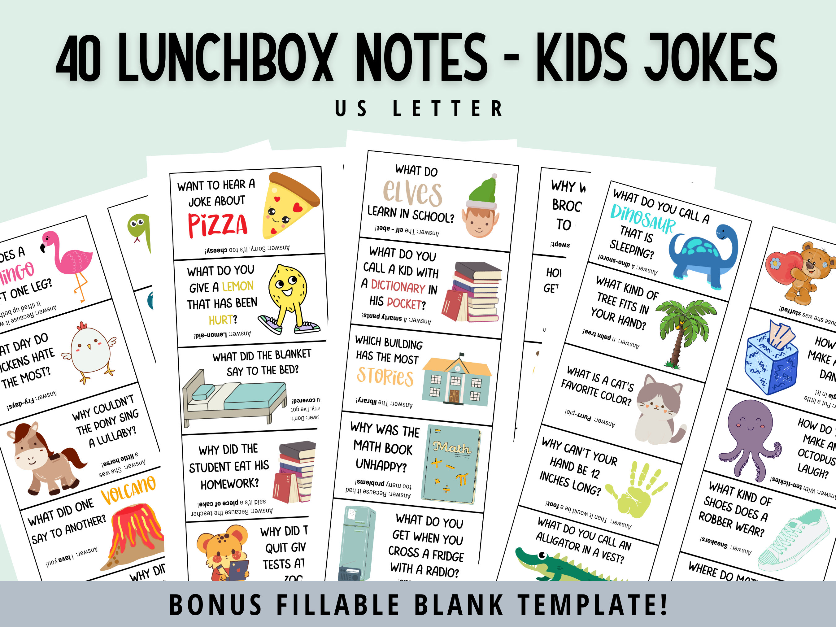 Lunch Box Jokes, Lunch Box Notes, Lunchbox Notes, Kids Lunch Box Notes ...