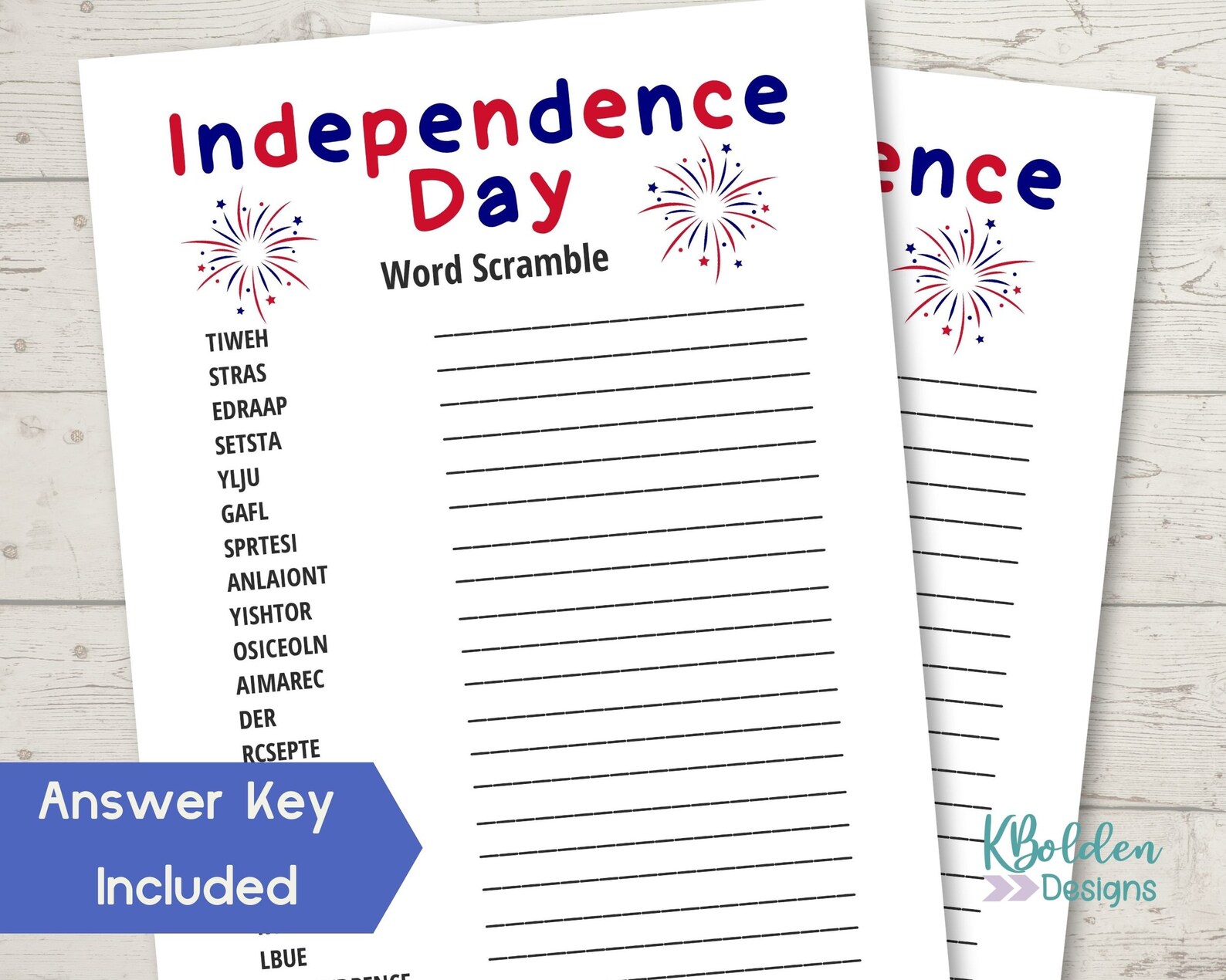 Independence Day 5-in-1 Word Games, Patriotic Bundle, USA, America, 4th ...