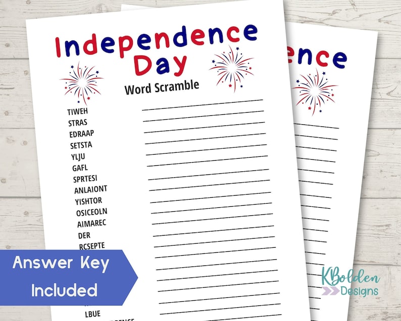 Independence Day 5-in-1 Word Games Patriotic Bundle USA - Etsy