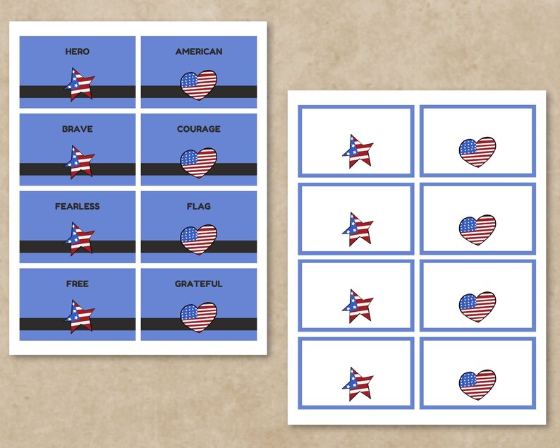 Memorial Day Printable Charades, Draw the Word, Digital Download, Kids ...