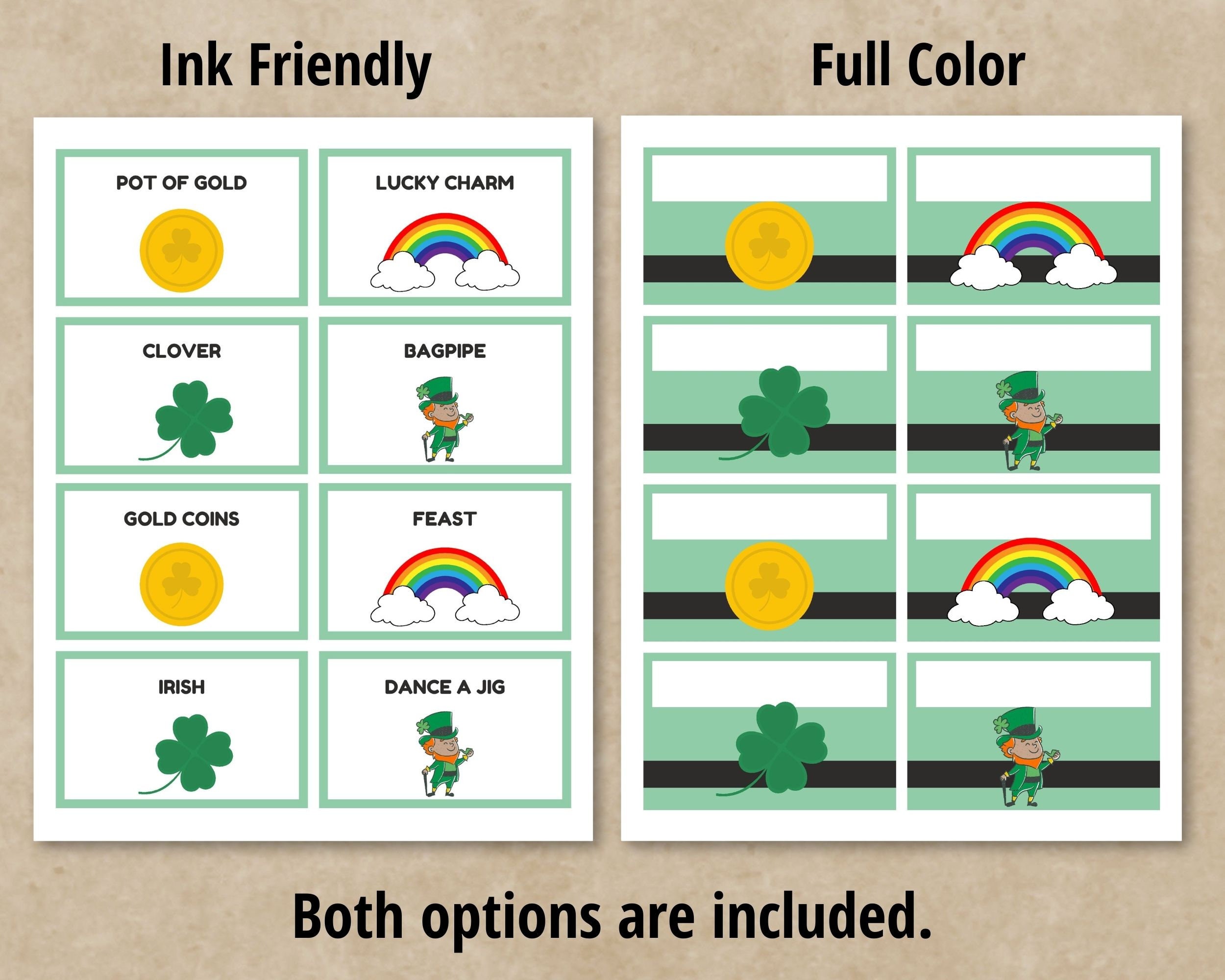 St Patrick's Day Printable Charades, Draw the Word, Digital Download ...