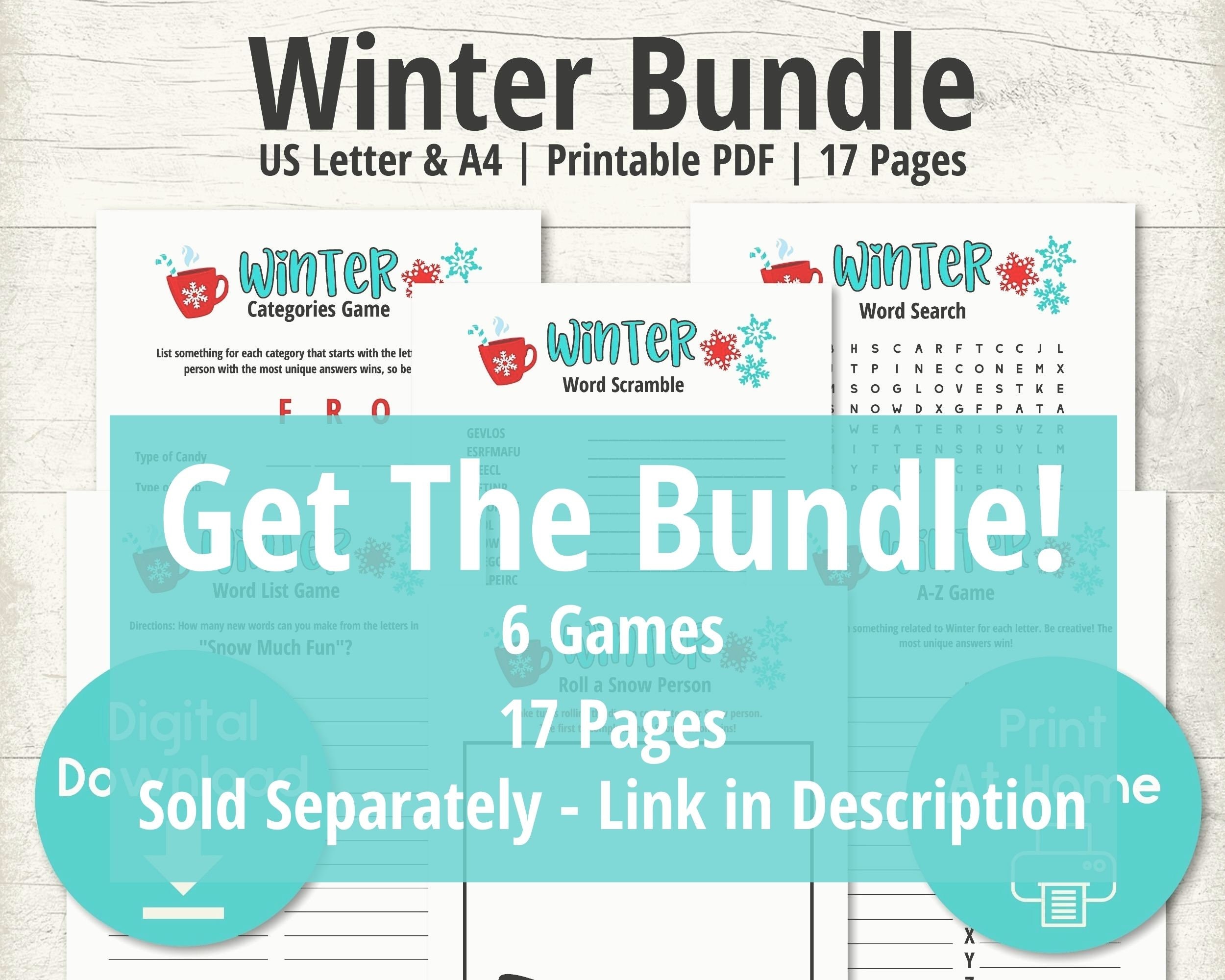 Winter Categories Game, Printable Games, Digital Download, Word Games ...
