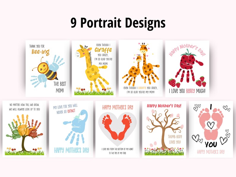 Mother's Day Handprint Art Bundle, Sentimental Mom Gift From Kids ...