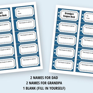 Father's Day Coupon Book DIY Gift for Dad, Personalized Father's Day ...