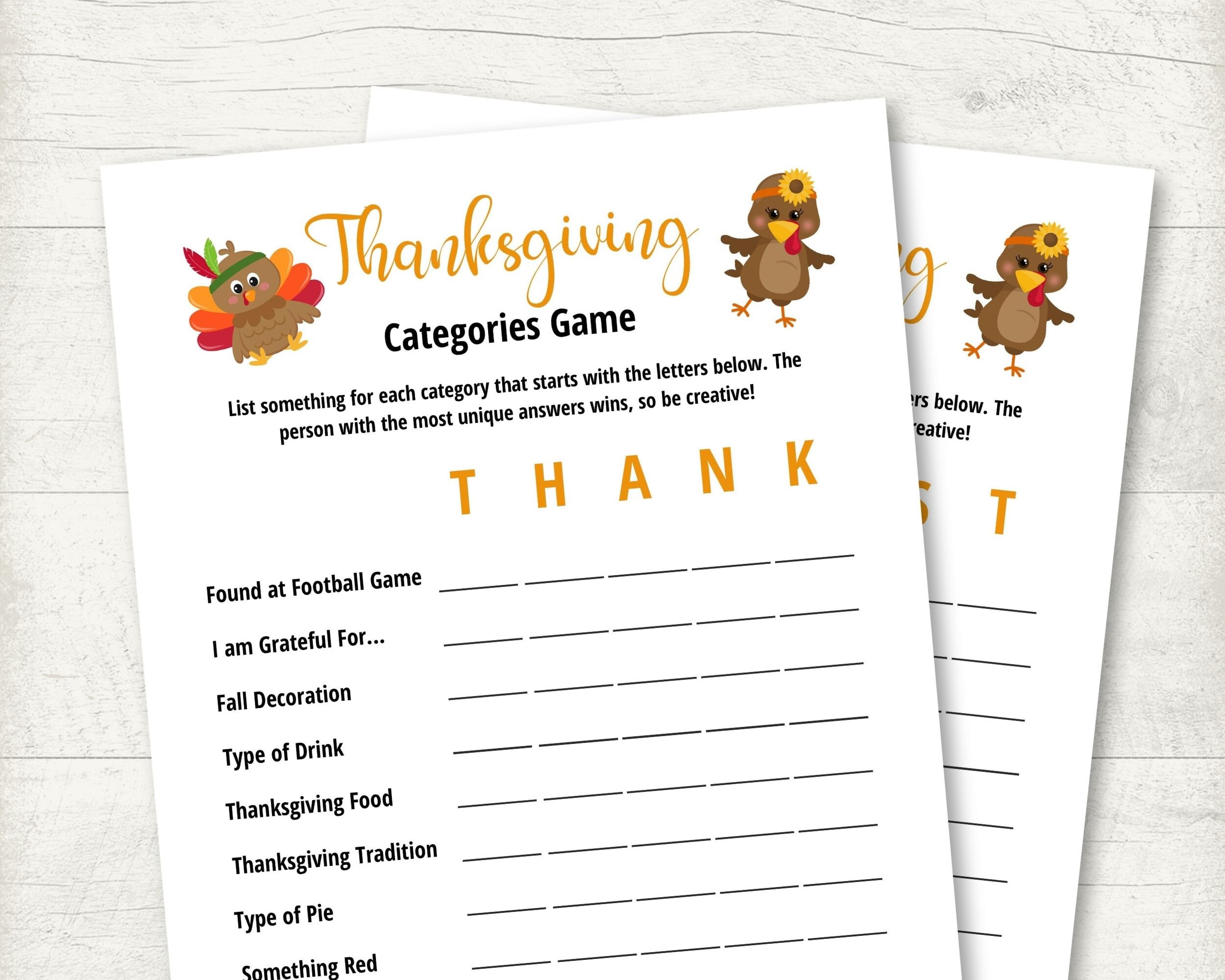 Thanksgiving Activity Bundle, Printable Game, Word Search, Word ...
