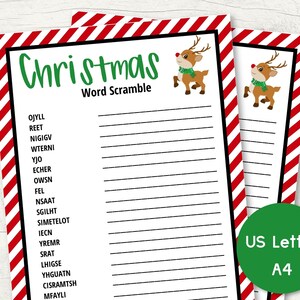 Christmas Word Scramble, Printable Game, Digital Download, Word Game ...