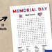 Memorial Day Printable Word Search, Digital Download, Classroom ...
