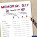 Memorial Day Printable Categories Game, Digital Download, Word Games ...