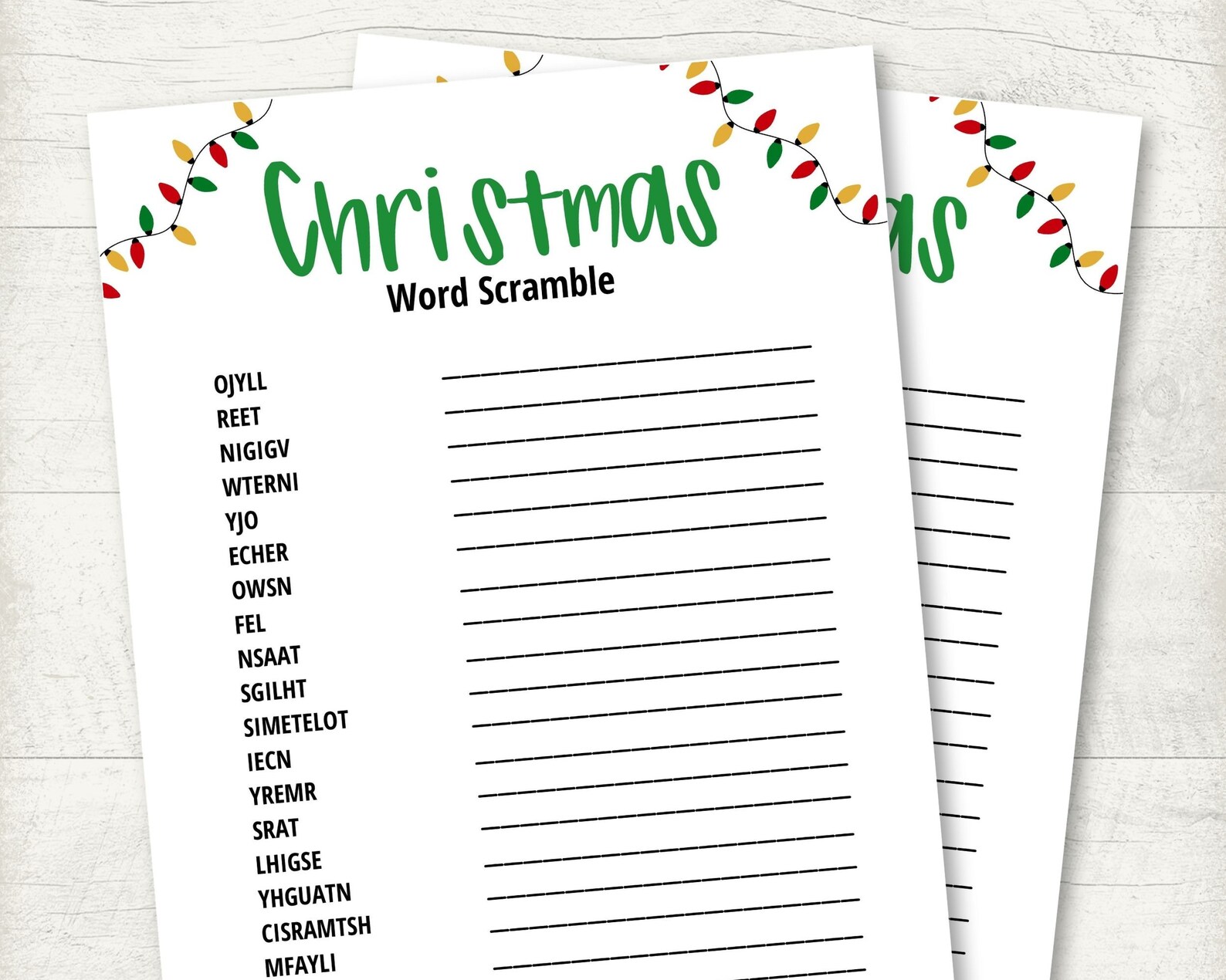 Christmas Word Scramble, Printable Game, Digital Download, Word Game ...