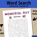 Memorial Day Printable Word Search, Digital Download, Classroom ...