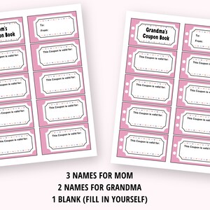 Mother's Day Coupon Book, Personalized Gift for Mom, Editable Coupon ...