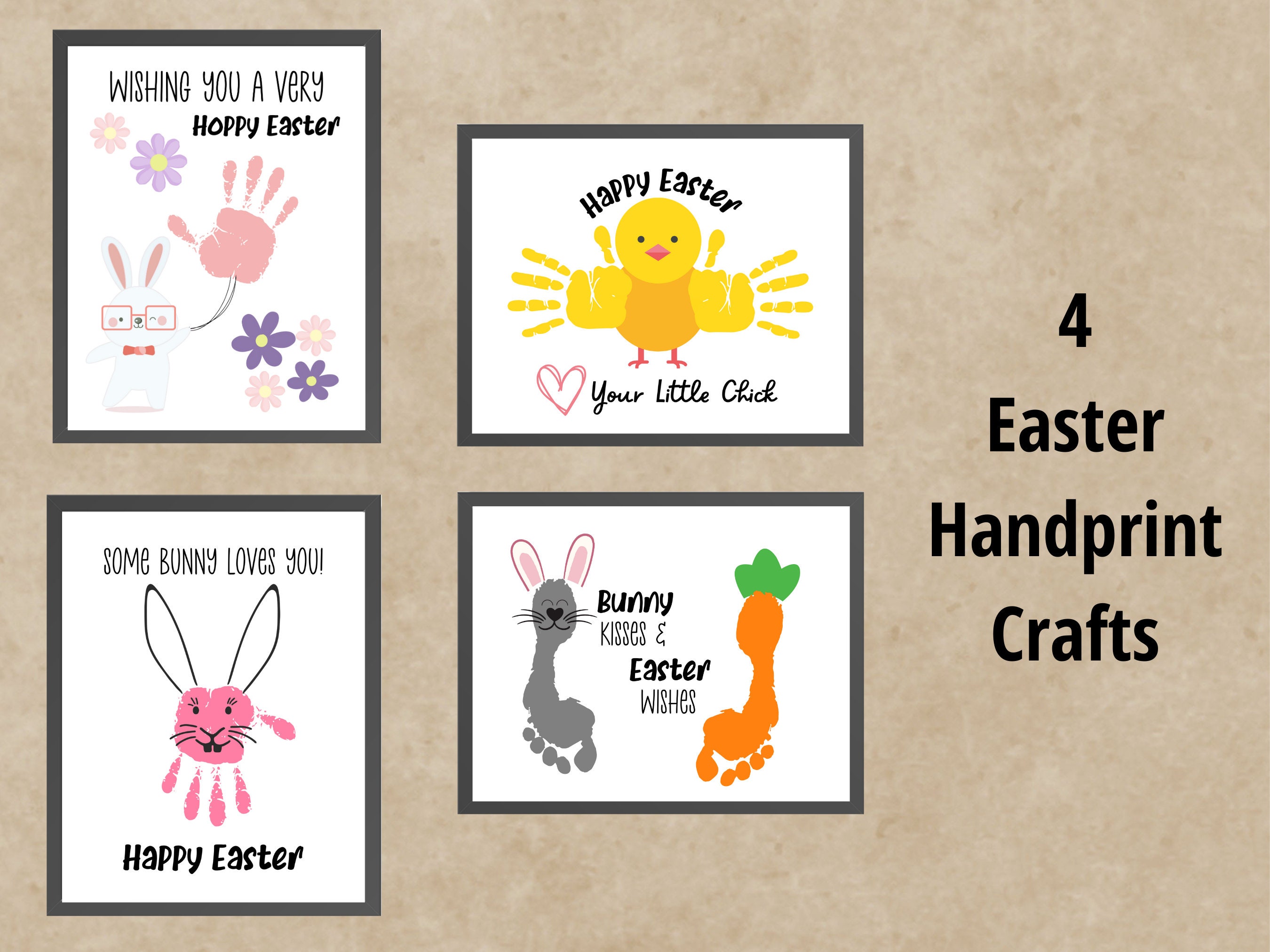 Easter Handprint Art, Easter Footprint Craft, Thumbprint Printable Art ...