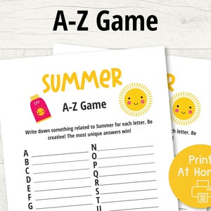 Summer Printable Games Bundle, Summer Word Games, End of School Year ...