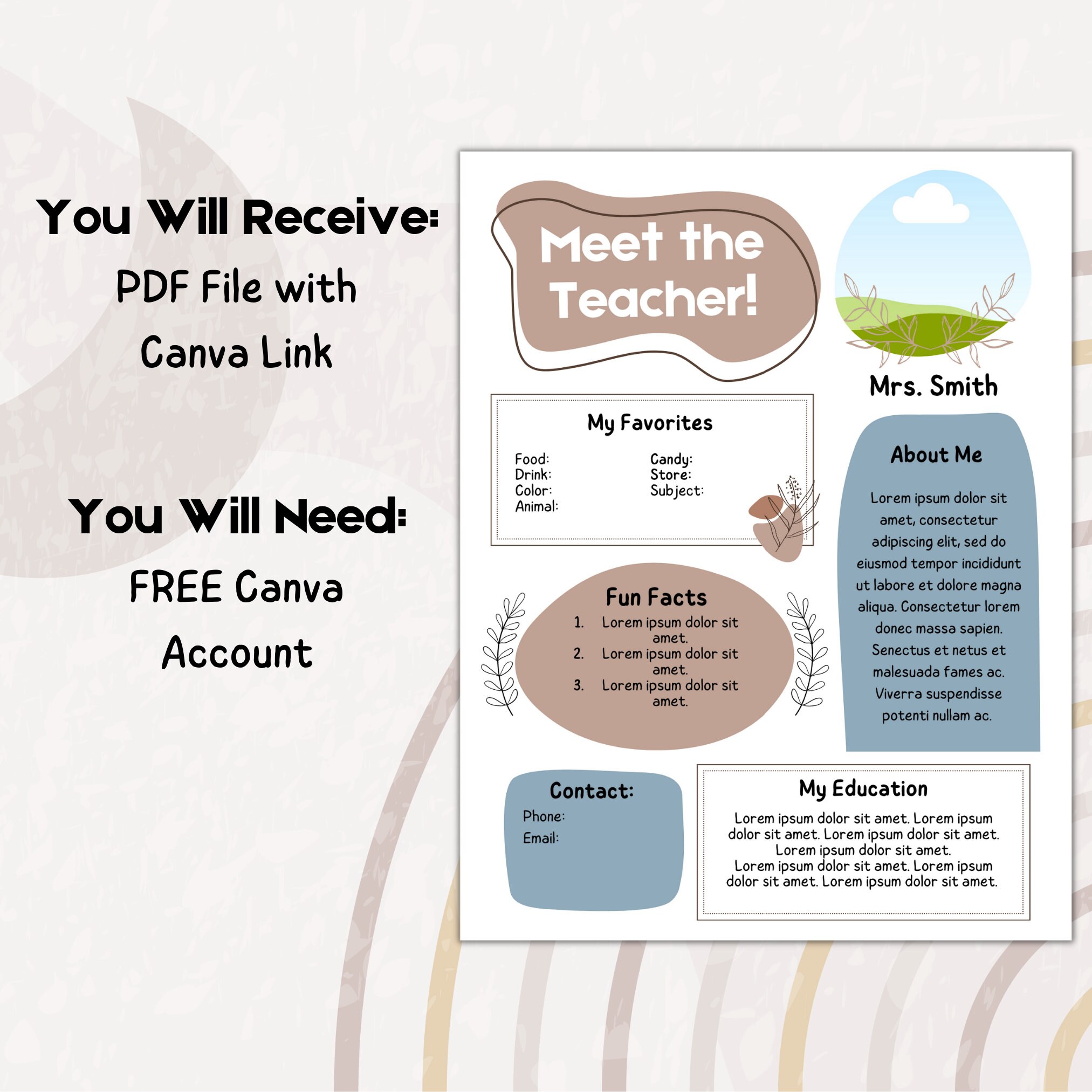 Editable Meet the Teacher Canva Template Newsletter Template Teacher ...