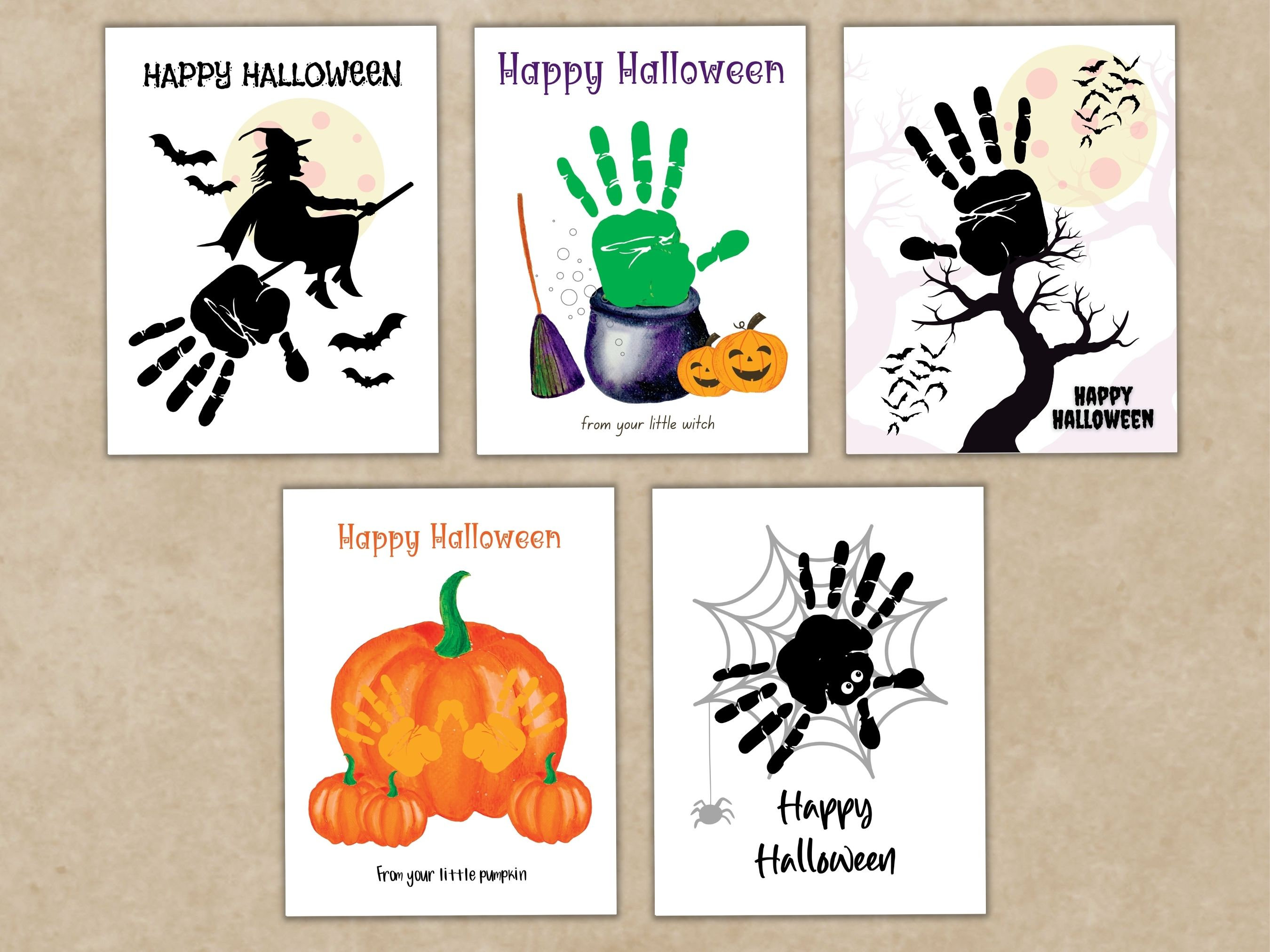 Halloween Handprint Art Fall Handprint Craft Halloween - Etsy