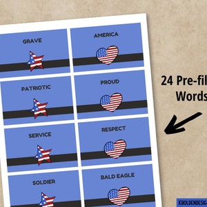 Memorial Day Printable Charades, Draw the Word, Digital Download, Kids ...