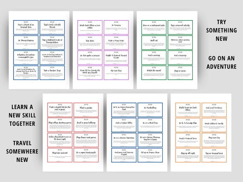 Printable Date Cards for Date Night, Date Night Idea Card Game, DIY ...