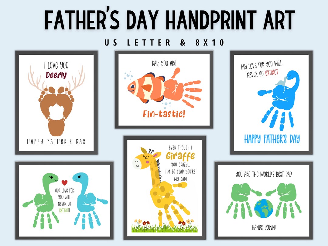 Father's Day Handprint Art, DIY Gift for Dad From Kids, Handprint Craft ...