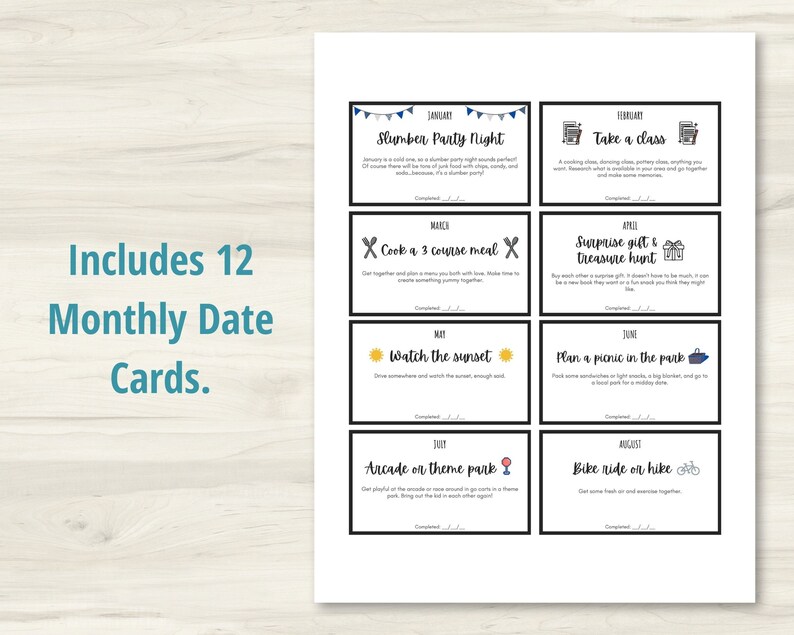 Printable Date Cards for Date Night Date Night Idea Card - Etsy
