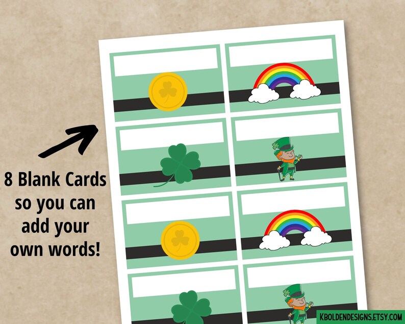 St Patrick's Day Printable Charades, Draw the Word, Digital Download ...