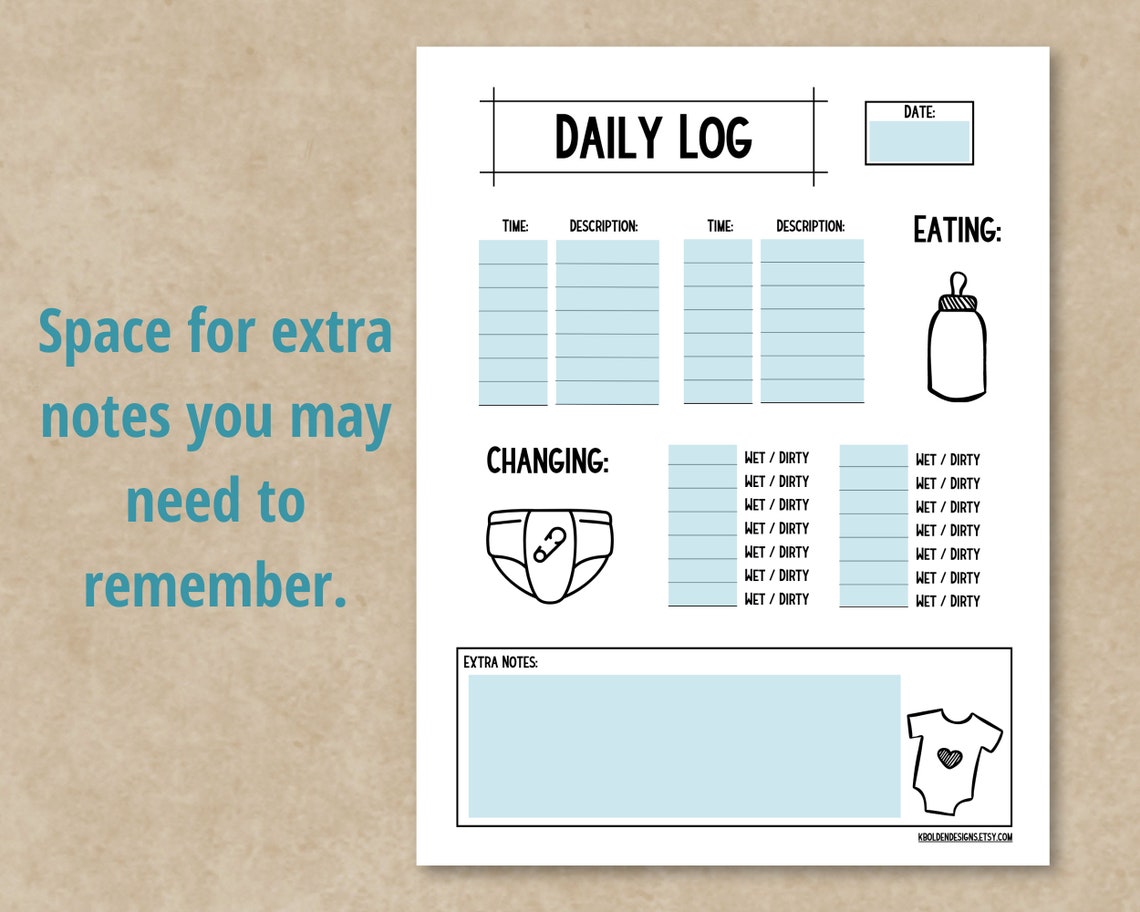 Baby Log and Schedule Infant Daily Log Printable Newborn - Etsy