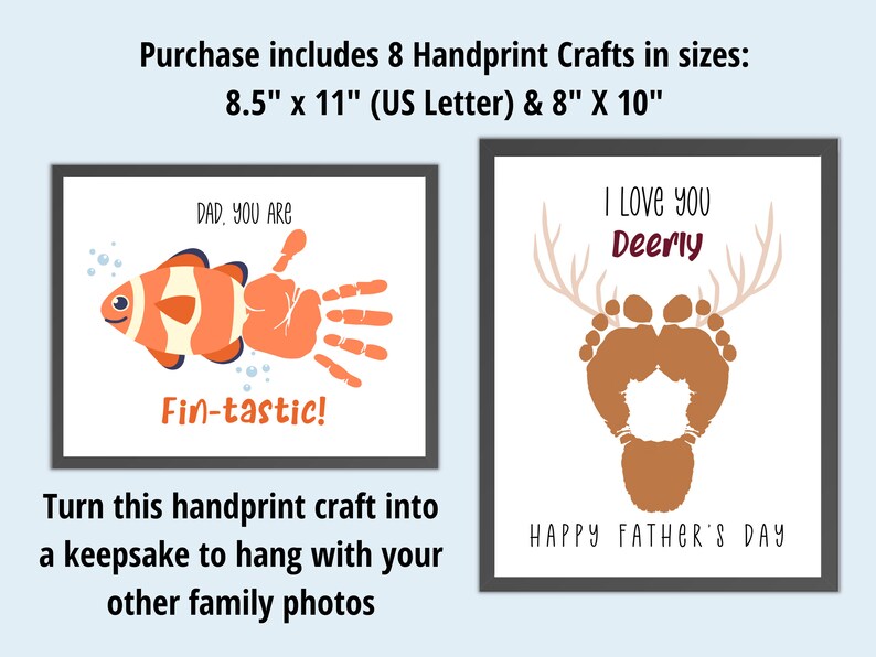 Father's Day Handprint Art, DIY Gift for Dad From Kids, Handprint Craft ...