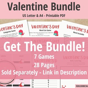 Valentine's Day Printable Word Scramble, Fun Valentines Day Game for ...