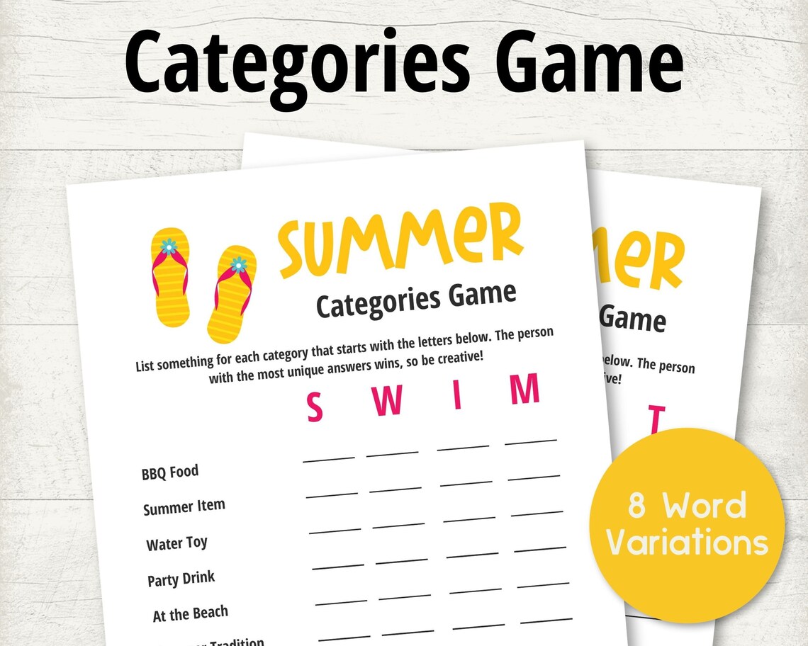 Summer Printable Games Bundle Summer Word Games End of - Etsy