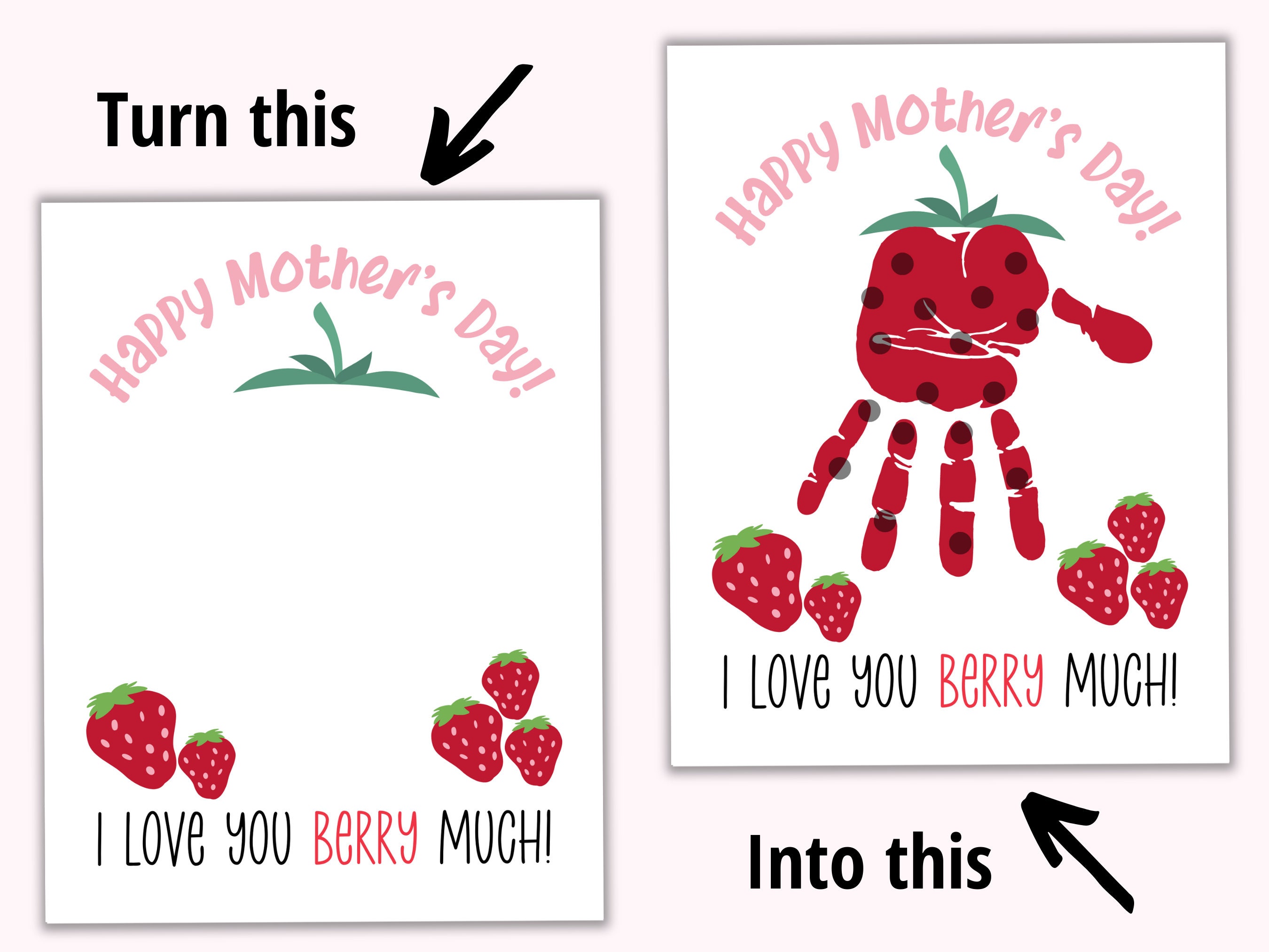 Mother's Day Handprint Art Bundle, Sentimental Mom Gift From Kids ...