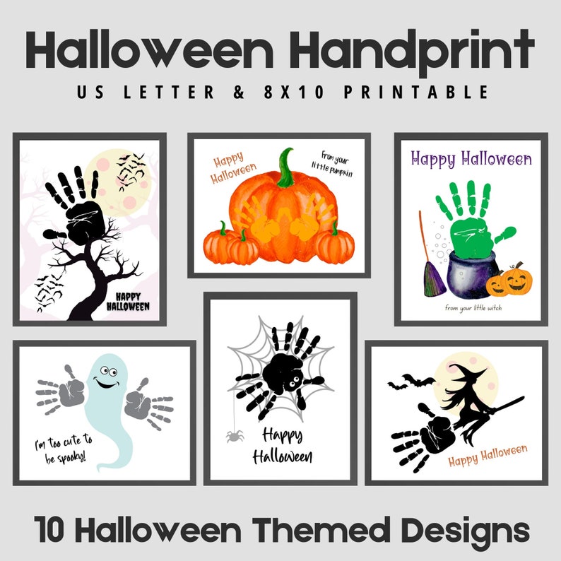 Halloween Handprint Art Fall Handprint Craft Halloween Homeschool ...