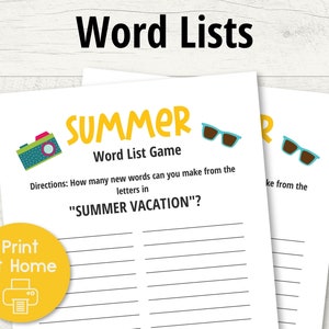 Summer Printable Games Bundle, Summer Word Games, End of School Year ...