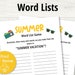 Summer Printable Games Bundle, Summer Word Games, End of School Year ...