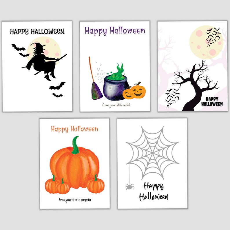 Halloween and Fall Handprint Art Bundle for Kids, Printable Craft PDF ...