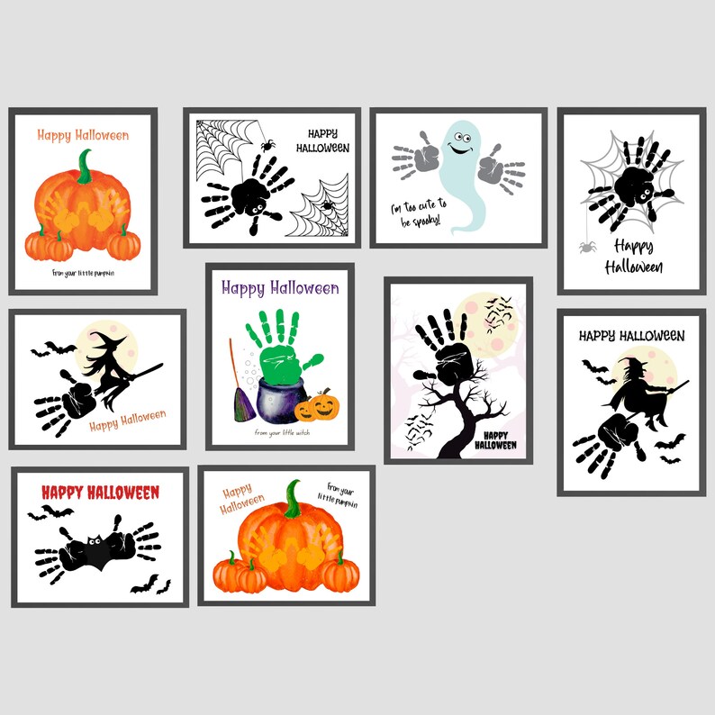 Halloween Handprint Art Fall Handprint Craft Halloween Homeschool ...