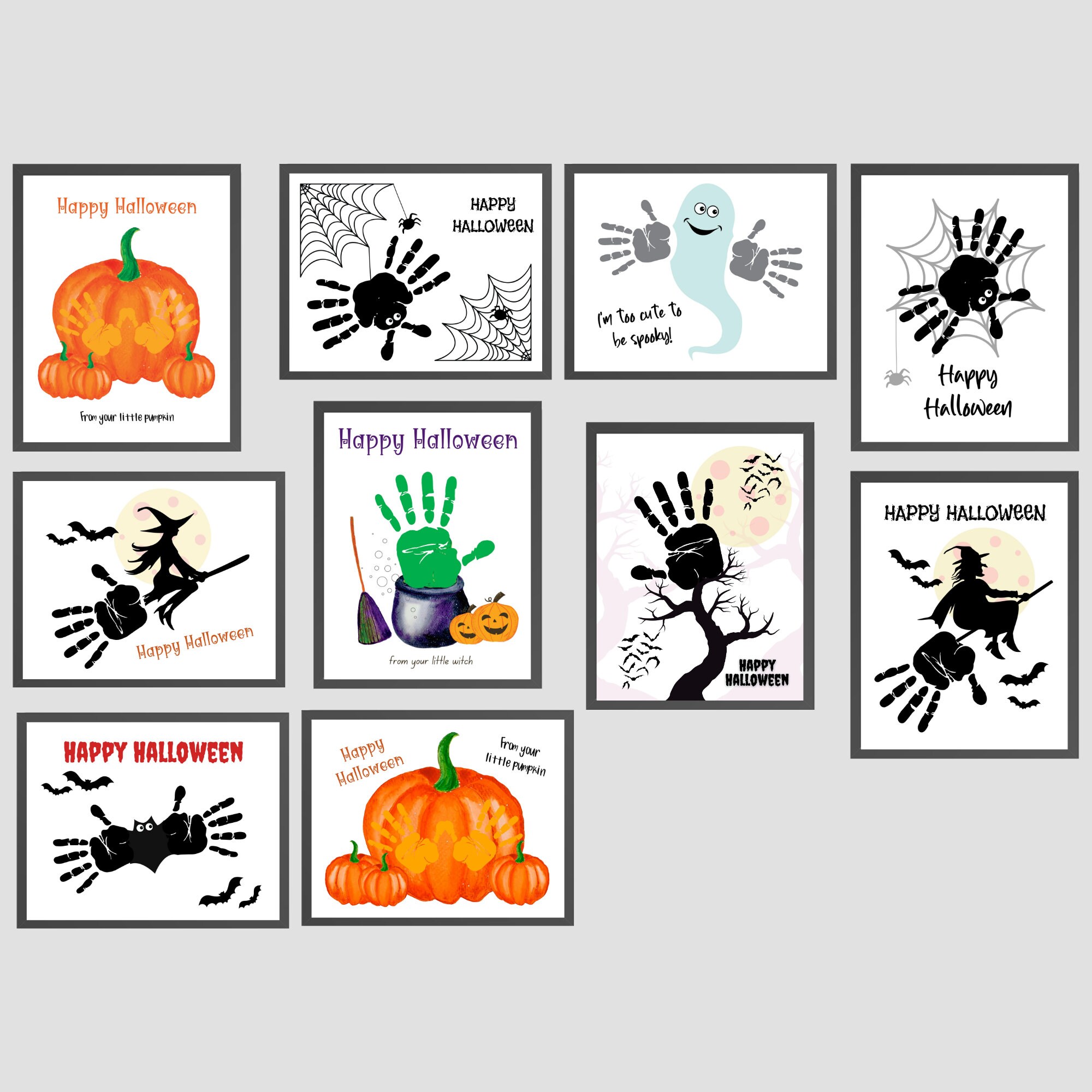 Halloween Handprint Art Fall Handprint Craft Halloween Homeschool ...