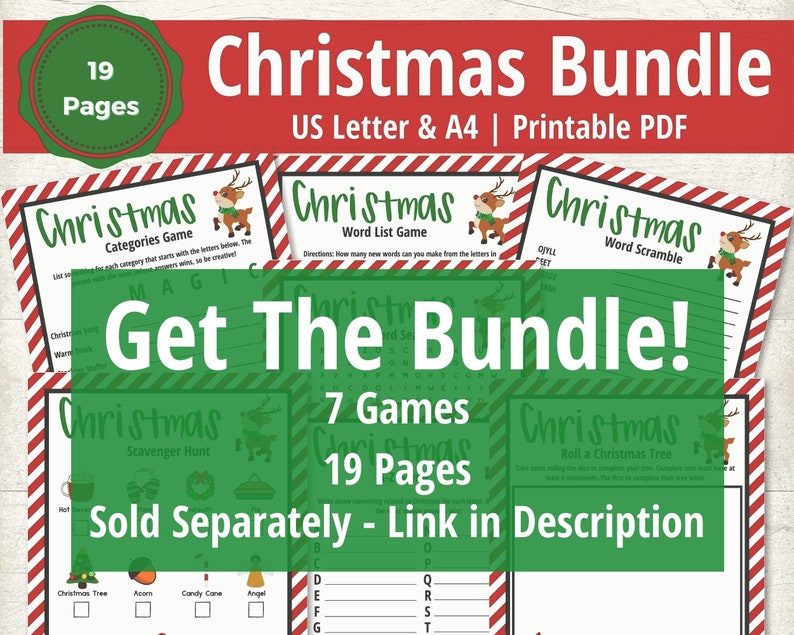 Christmas Word Scramble, Printable Game, Digital Download, Word Game ...
