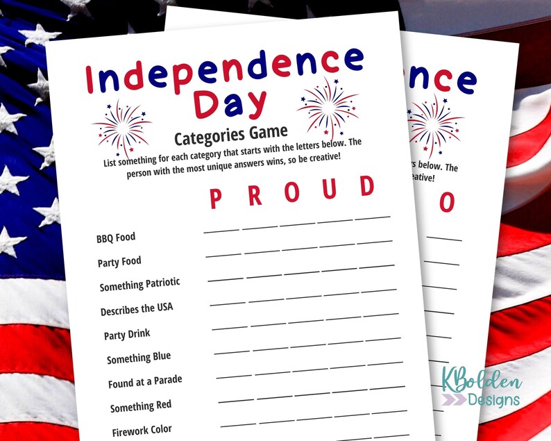 Independence Day 5-in-1 Word Games Patriotic Bundle USA - Etsy
