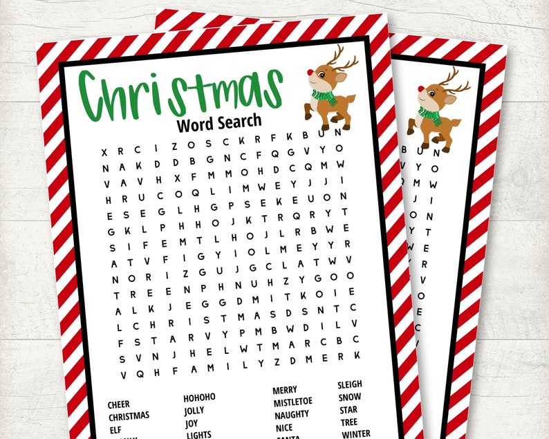 Christmas Word Search Printable Game Digital Download Word - Etsy