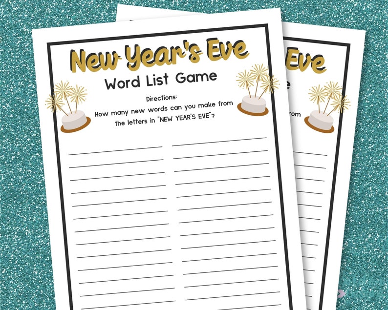 New Year's Activities Bundle - Word Games - Etsy