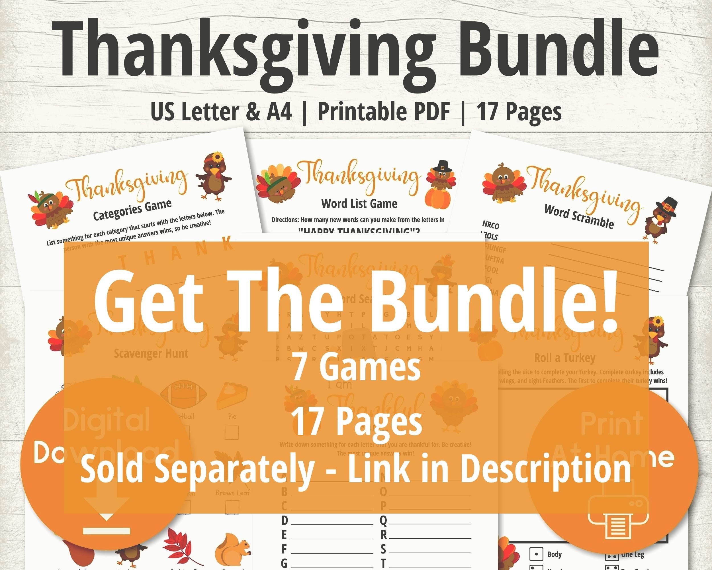 Thanksgiving Word Scramble, Printable Game, Digital Download, Word ...