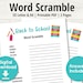 Back to School Word Scramble, Printable Games, Digital Download, Word ...