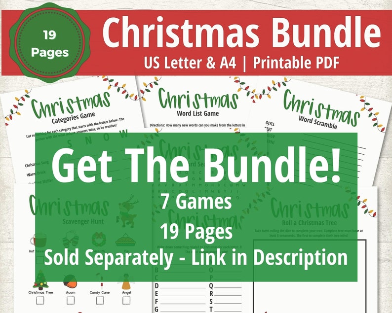 Christmas Word Scramble, Printable Game, Digital Download, Word Game ...