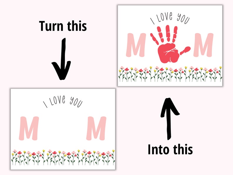 Mother's Day Handprint Art Bundle, Sentimental Mom Gift From Kids ...