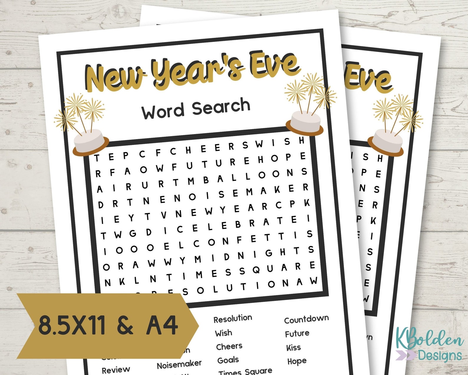New Year's Activities Bundle - Word Games - Etsy