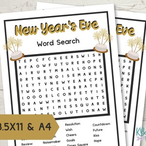 New Year's Activities Bundle - Word Games - Etsy
