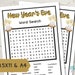 New Year's Activities Bundle - Word Games - Etsy
